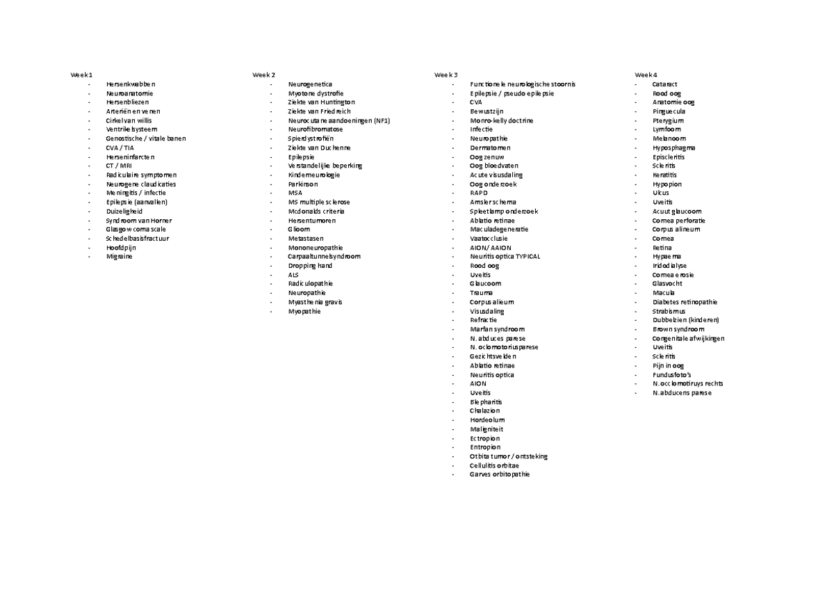 Onderwerp per week - Week 1 - Hersenkwabben - Neuroanatomie ...