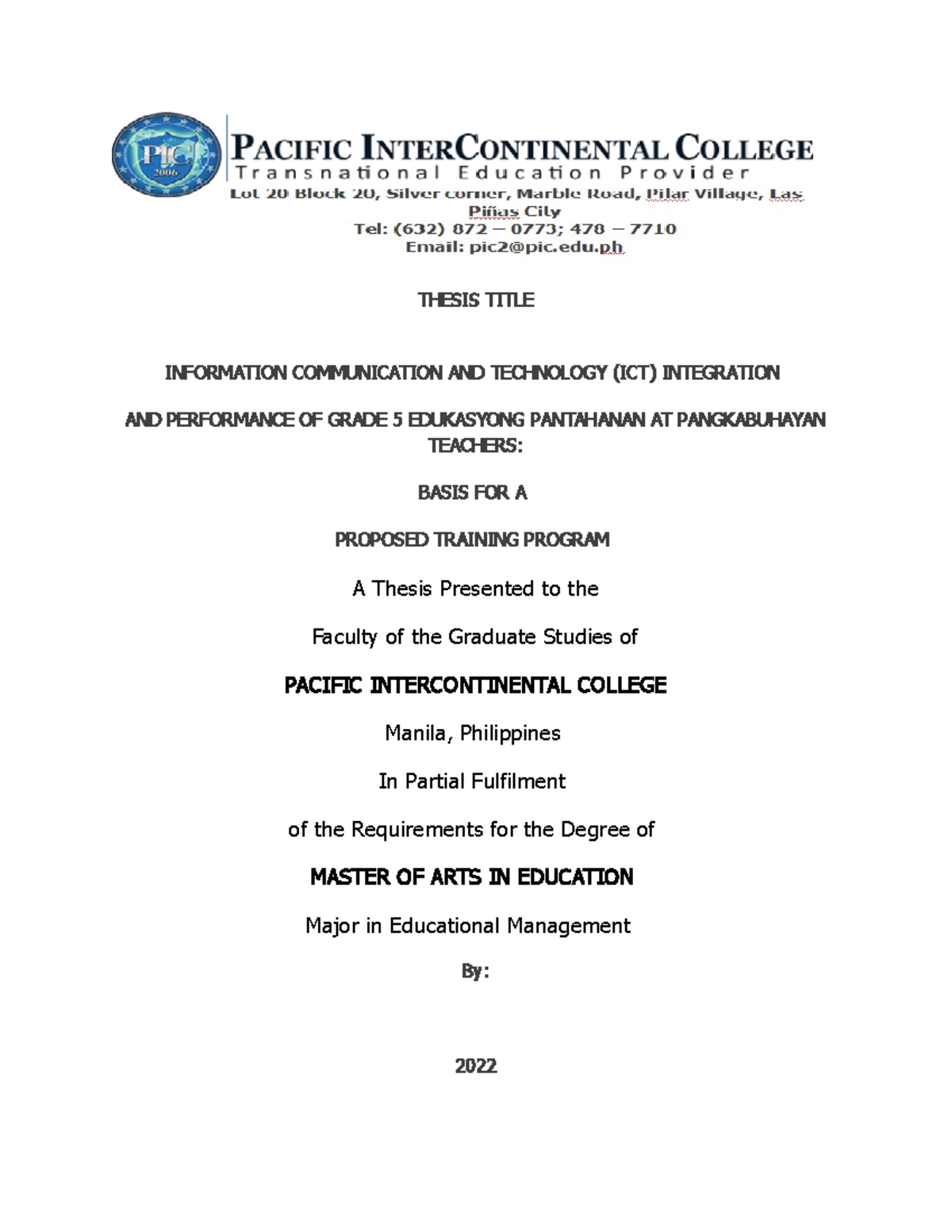 Subaan Raquel Chap 1 3 - Research - THESIS TITLE INFORMATION ...