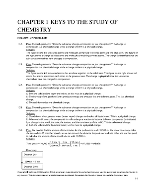 1장 문제,답지 - silberberg - 1- CHAPTER 1 KEYS TO THE STUDY OF CHEMISTRY END–OF–CHAPTER PROBLEMS 1 ...