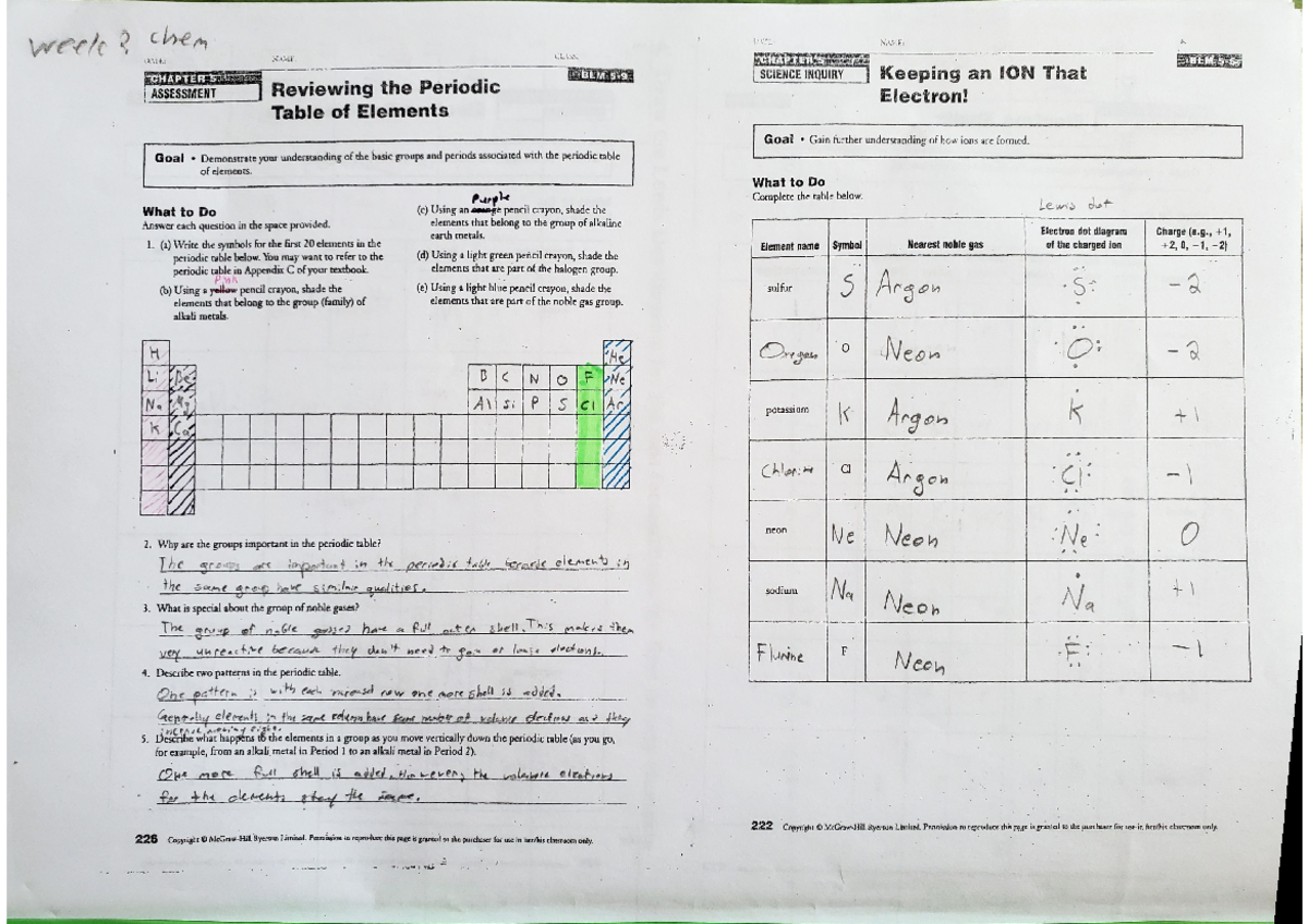 Worksheets for Chemistry - Studocu