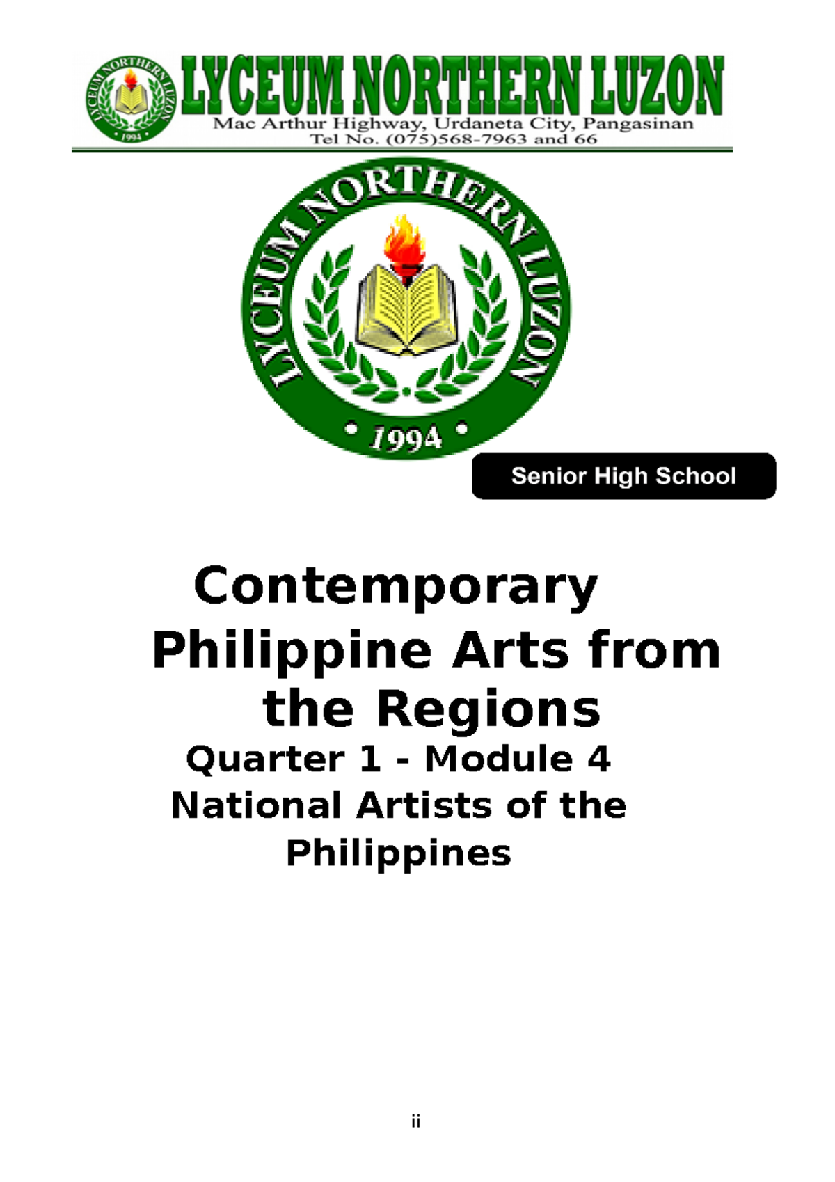 Module 4 CPAR Lecture Notes 1 Contemporary Philippine Arts From 