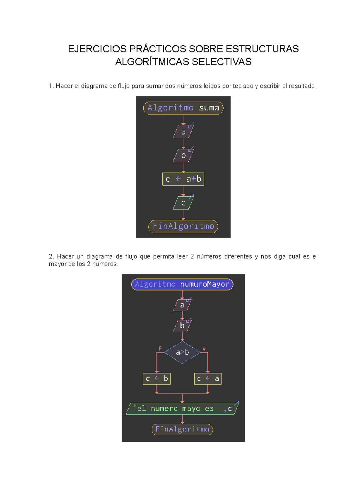 Ejercicios Prácticos Sobre Estructuras Algorítmicas - EJERCICIOS PRÁCTICOS SOBRE ESTRUCTURAS ...