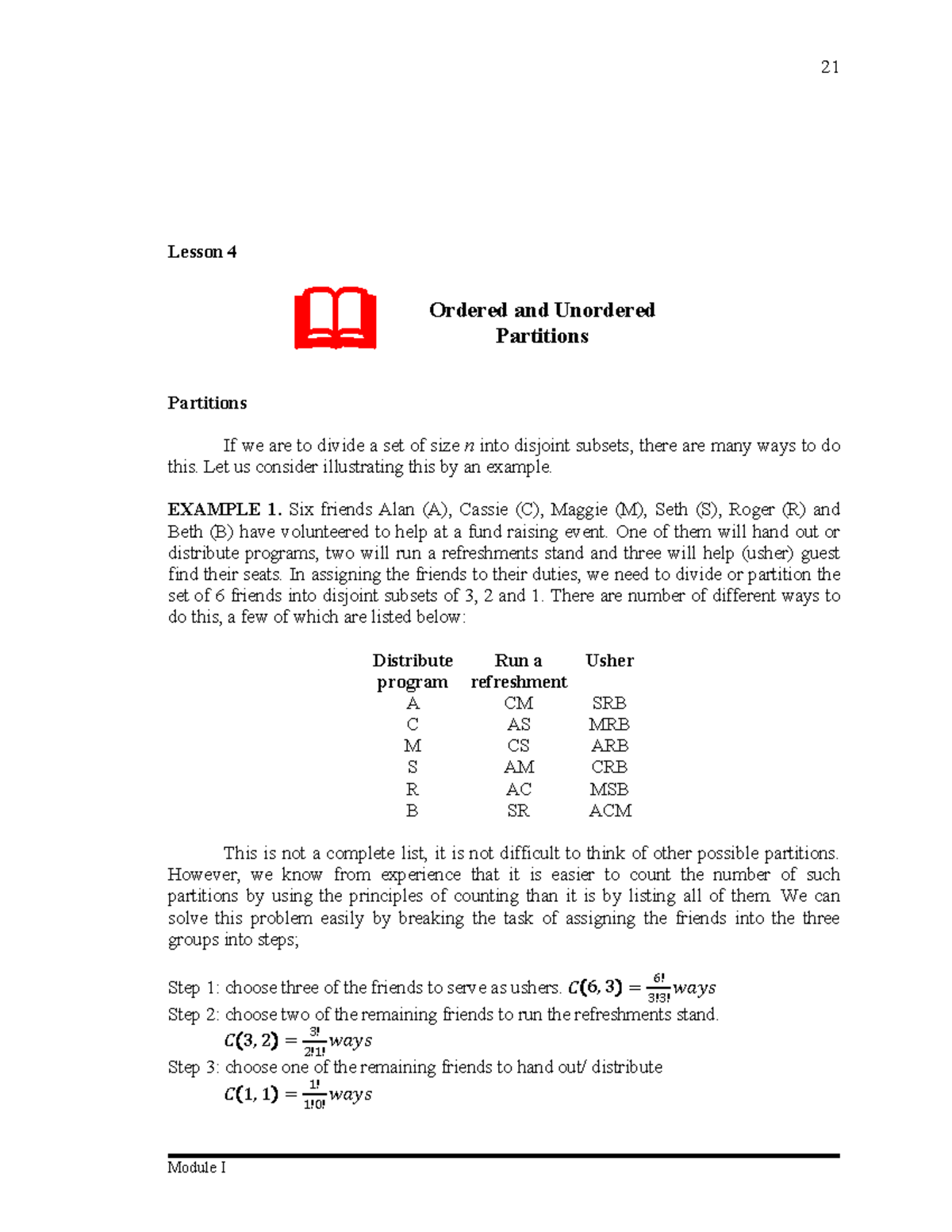 Lesson 4 Theory of Probability - Lesson 4 Partitions If we are to ...