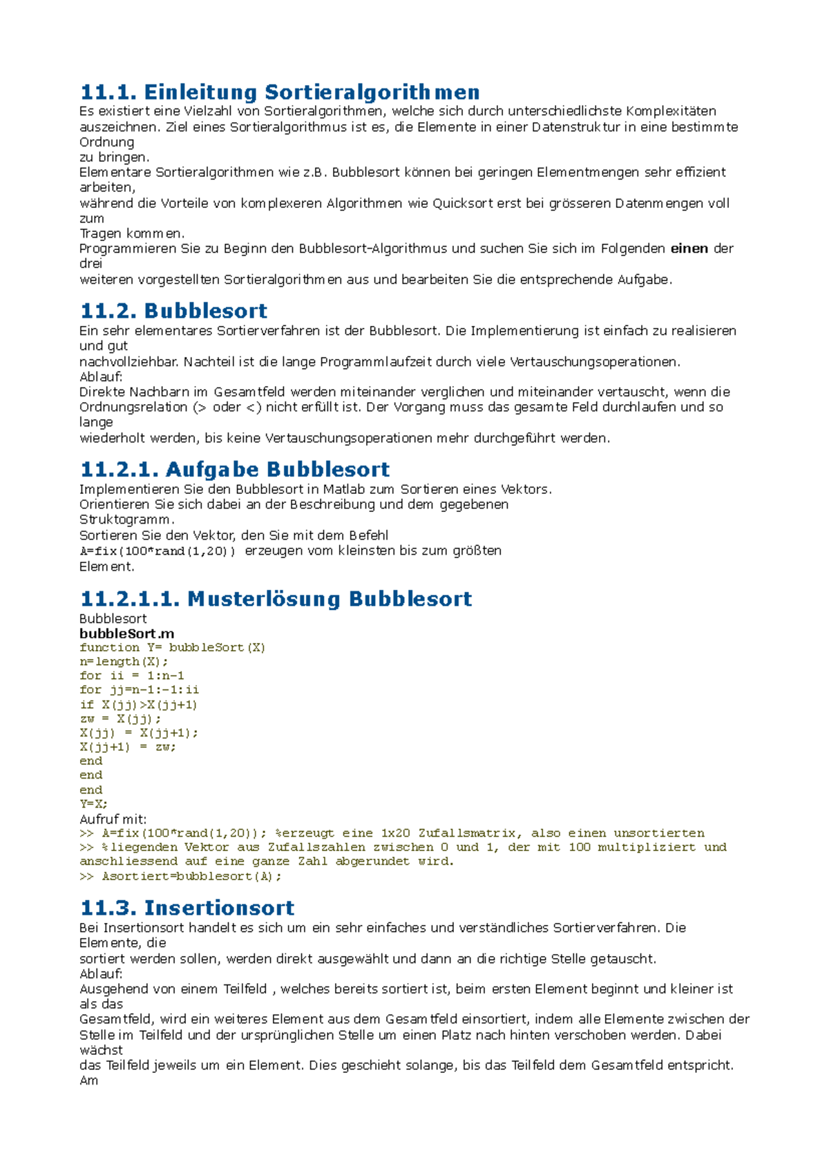 PST-Tutorial Sortieralgorithmen - 11. Einleitung Sortieralgorithmen Es existiert eine Vielzahl ...