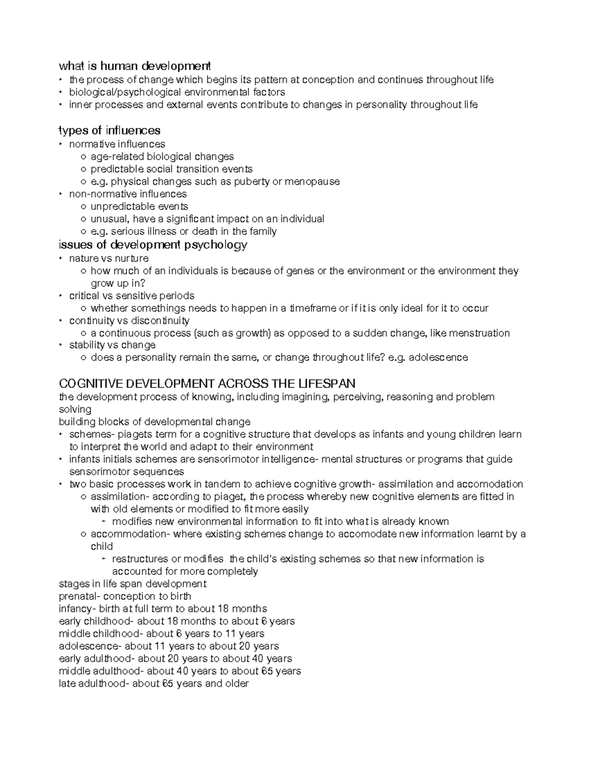 Week 2 human development module - PHE1IDH - LaTrobe - Studocu