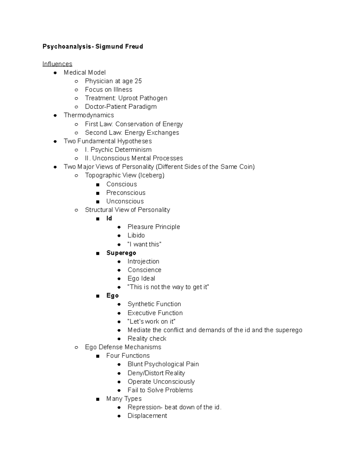 PSYC 306 Abnormal Psychology TEST 2 - Psychoanalysis- Sigmund Freud ...