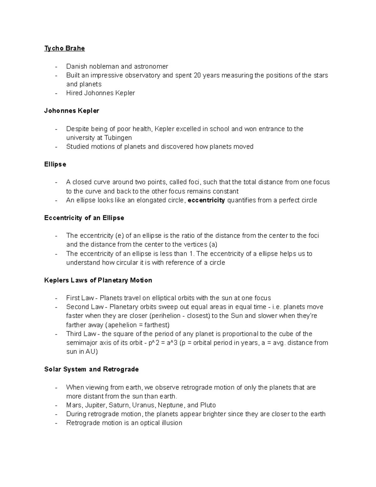 As101 Week 4 notes - Hope this helps - Tycho Brahe Danish nobleman and ...