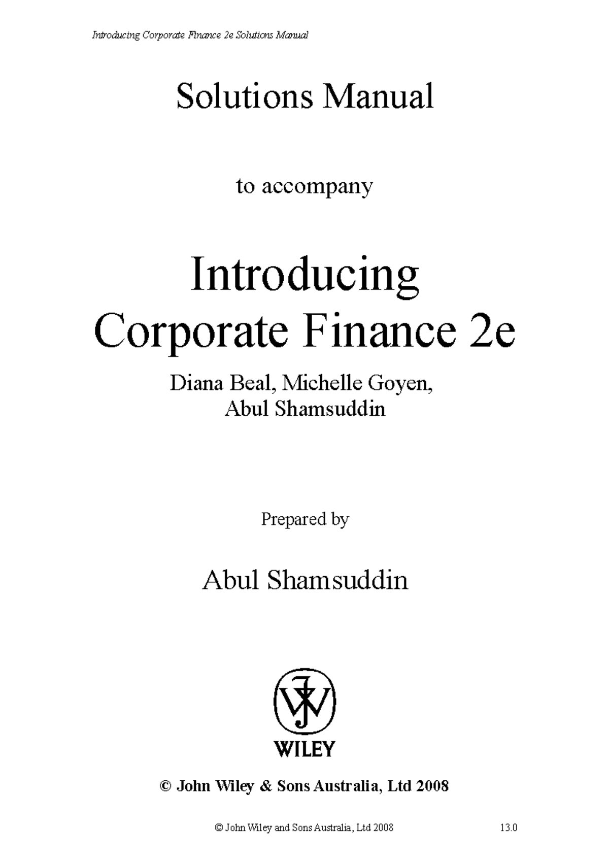 Ch13 2e - a stANDARD GUIDE TO ALL QUESTIONS and its solutions ...
