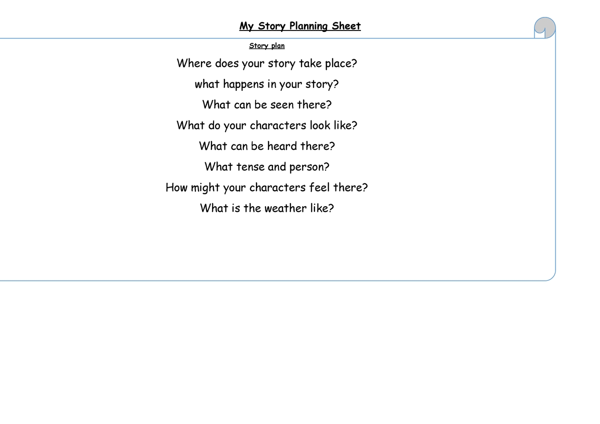 Planning-sheet - idk - My Story Planning Sheet Story plan Where does ...