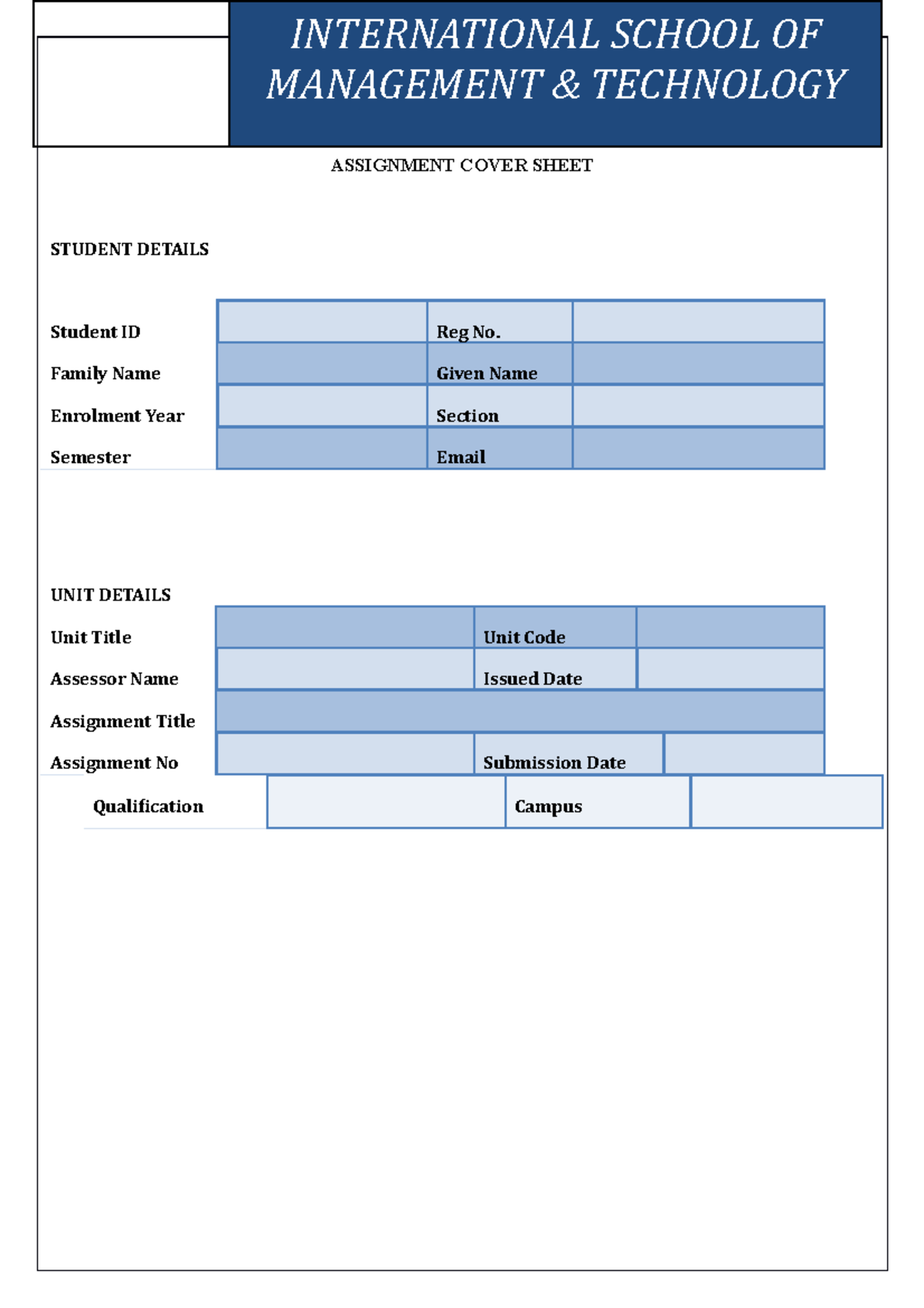 Assignment sdlc - \ ASSIGNMENT COVER SHEET STUDENT DETAILS Student ID ...