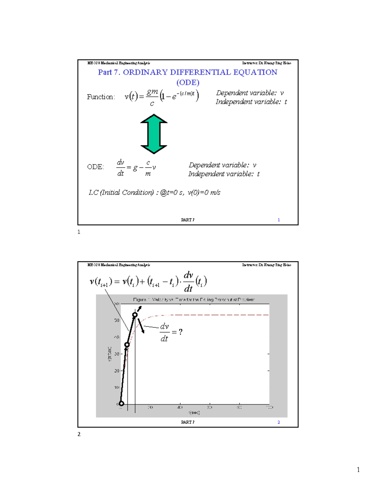 Intro ODE - ORDINARY DIFFERENTIAL EQUATION Notes - 1 ME-328 Mechanical ...