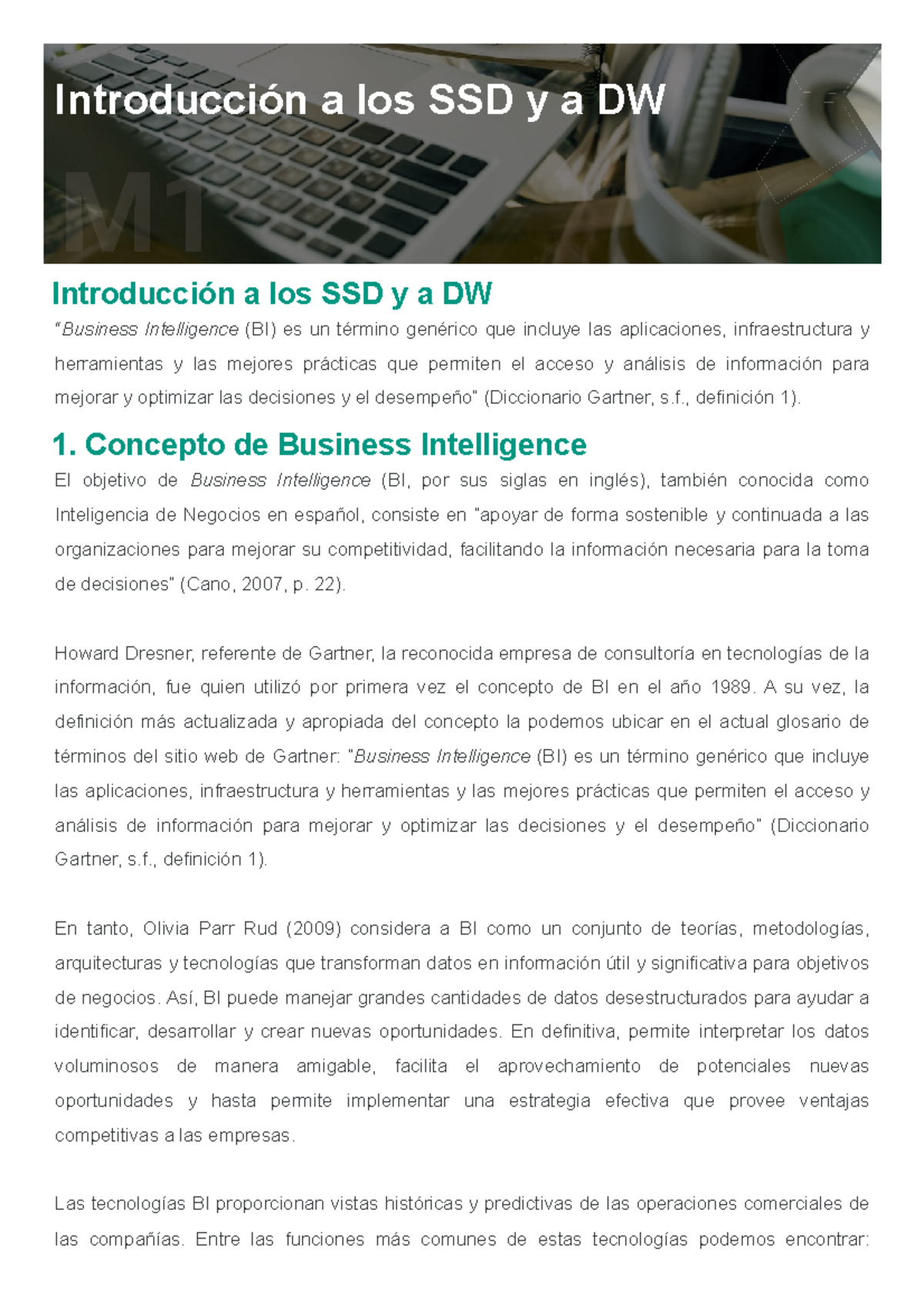 Modulo 1lectura 1 - Introducción a los SSD y a DW Introducción a los ...
