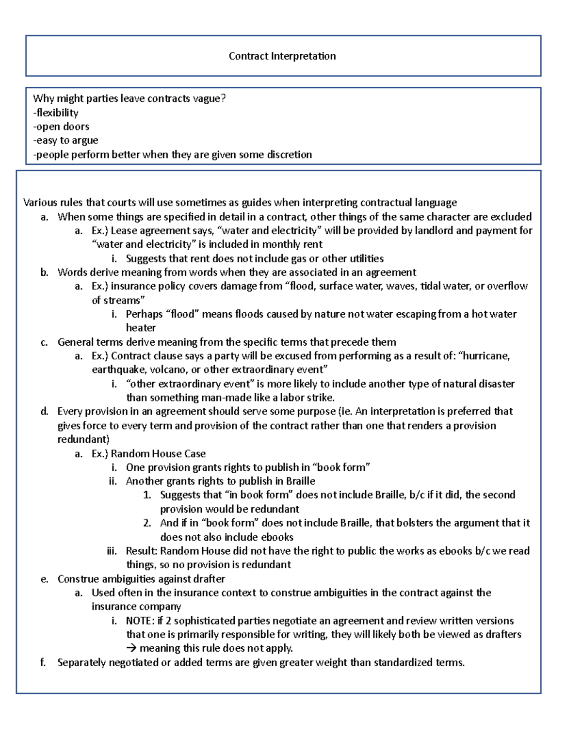 Contract interpretation - Why might parties leave contracts vague ...