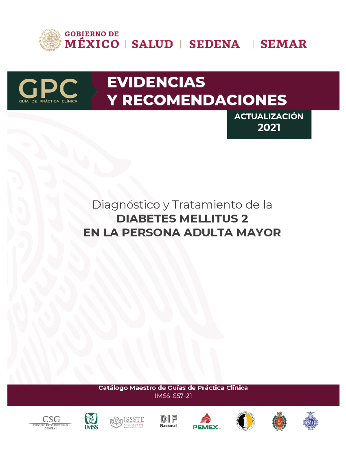 GPC DMT2 Adulto Mayor 2021 - ACTUALIZACIÓN 2021 Diagnóstico y ...