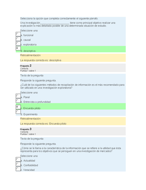 Definición de los elementos de una investigación de mercados Intento 1 ...