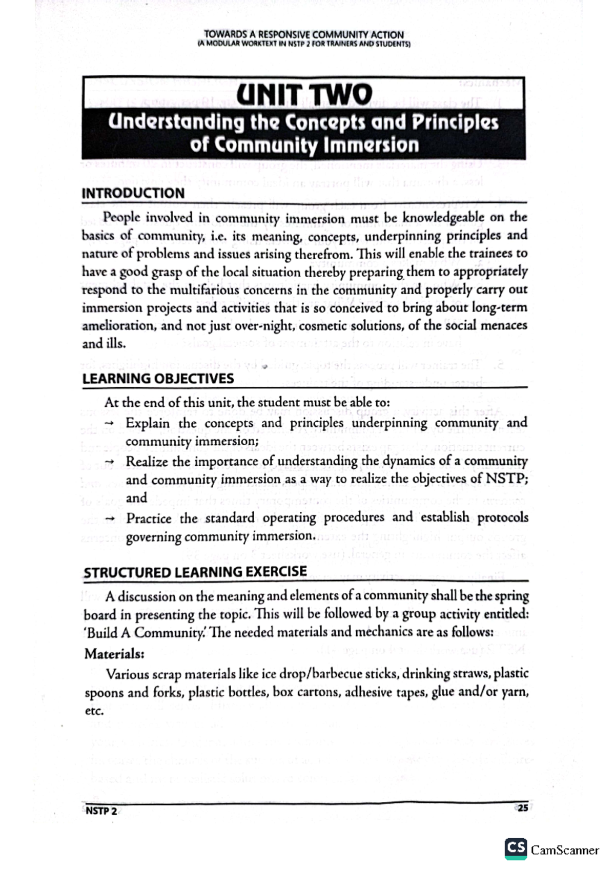 Unit-II - National Service Training Program - Studocu