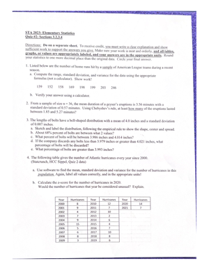STA 2023 Elementary Statistics - STA 2023 - Studocu
