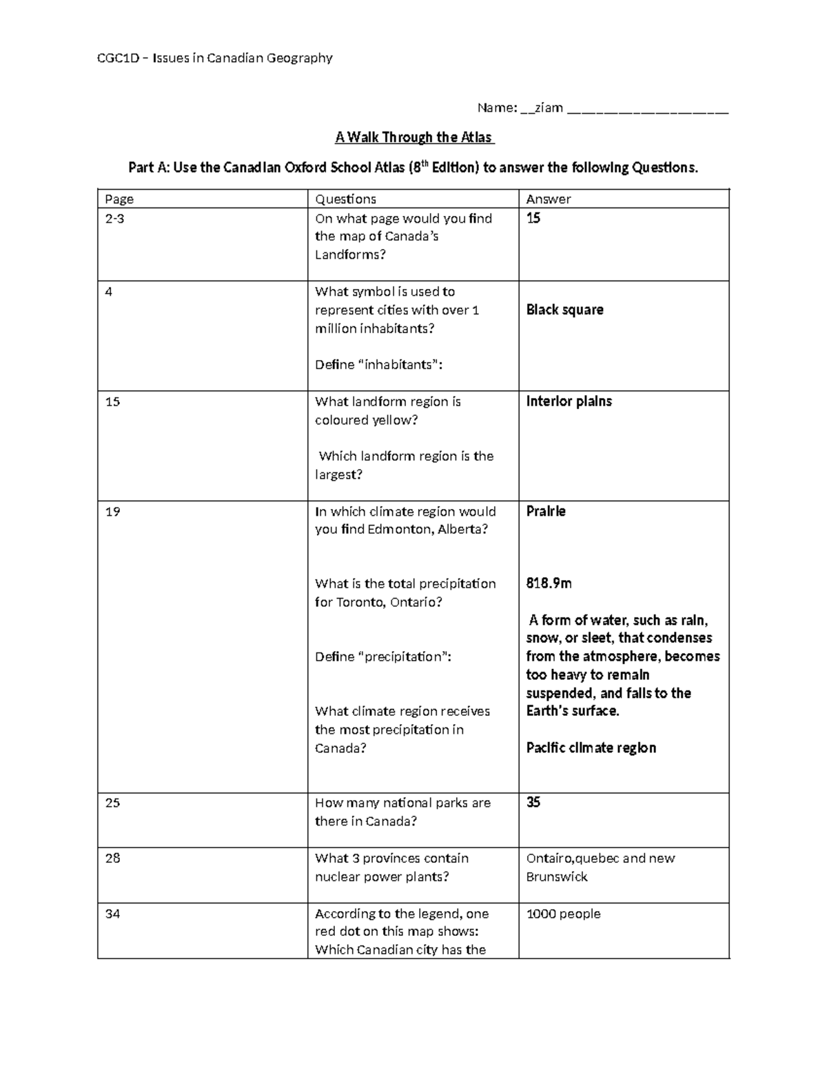 A Walk Through the Atlas 8th edition - CGC1D – Issues in Canadian ...