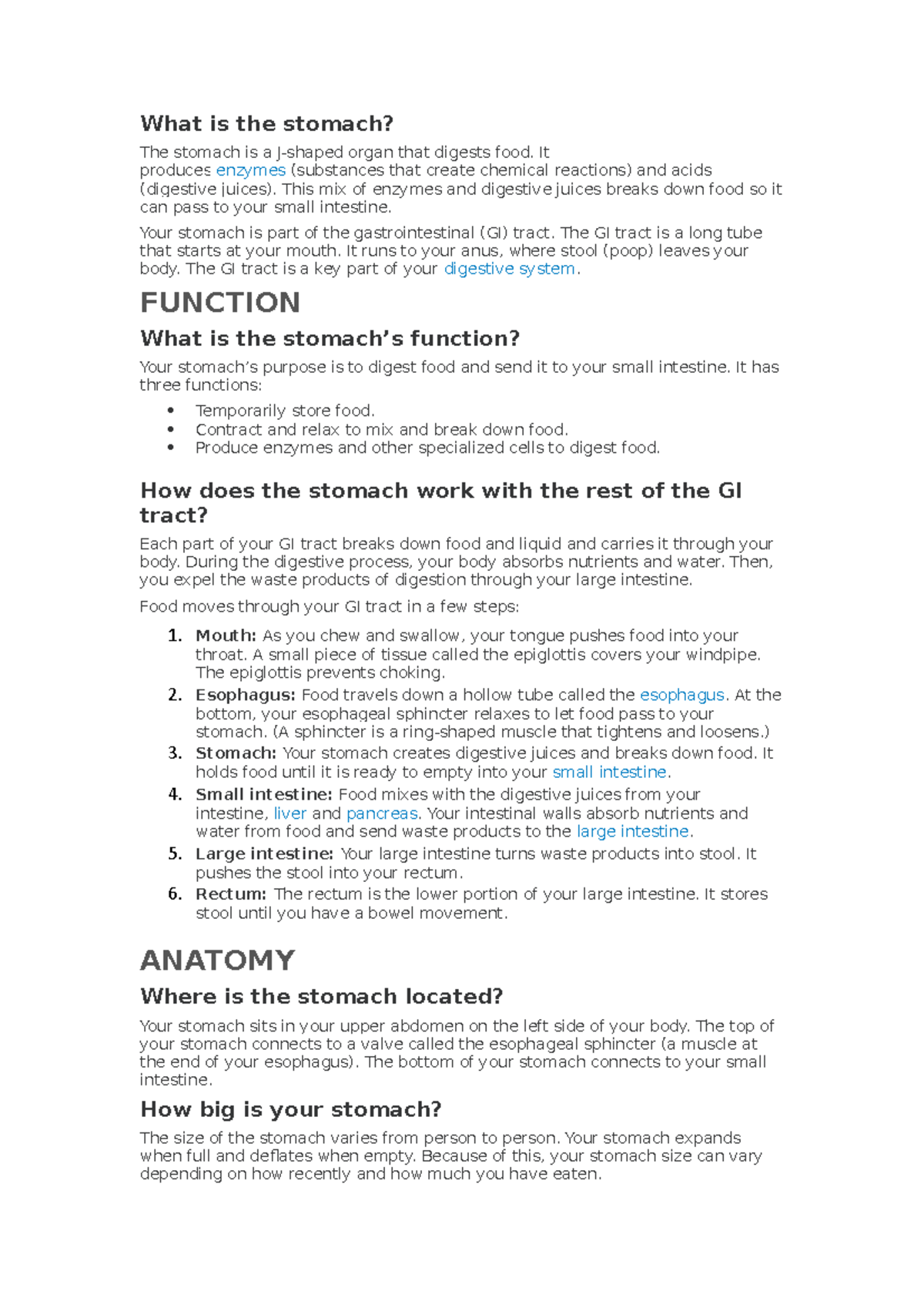 Stomach - What is the stomach? The stomach is a J-shaped organ that ...