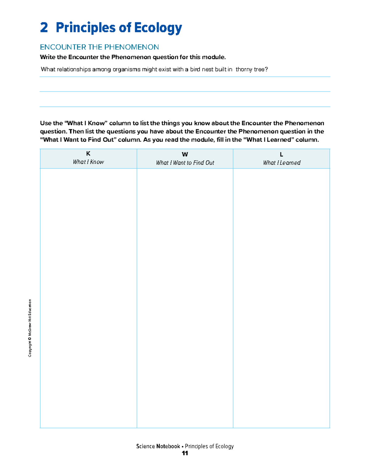 Principals ecology - matter - Copyright © McGraw-Hill Education 2 ...