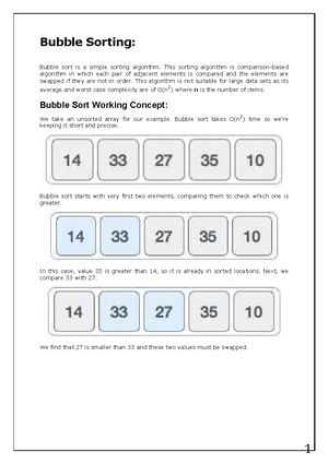 Bubble Sort - Bubble sort Class Sorting algorithm Data structure Array ...