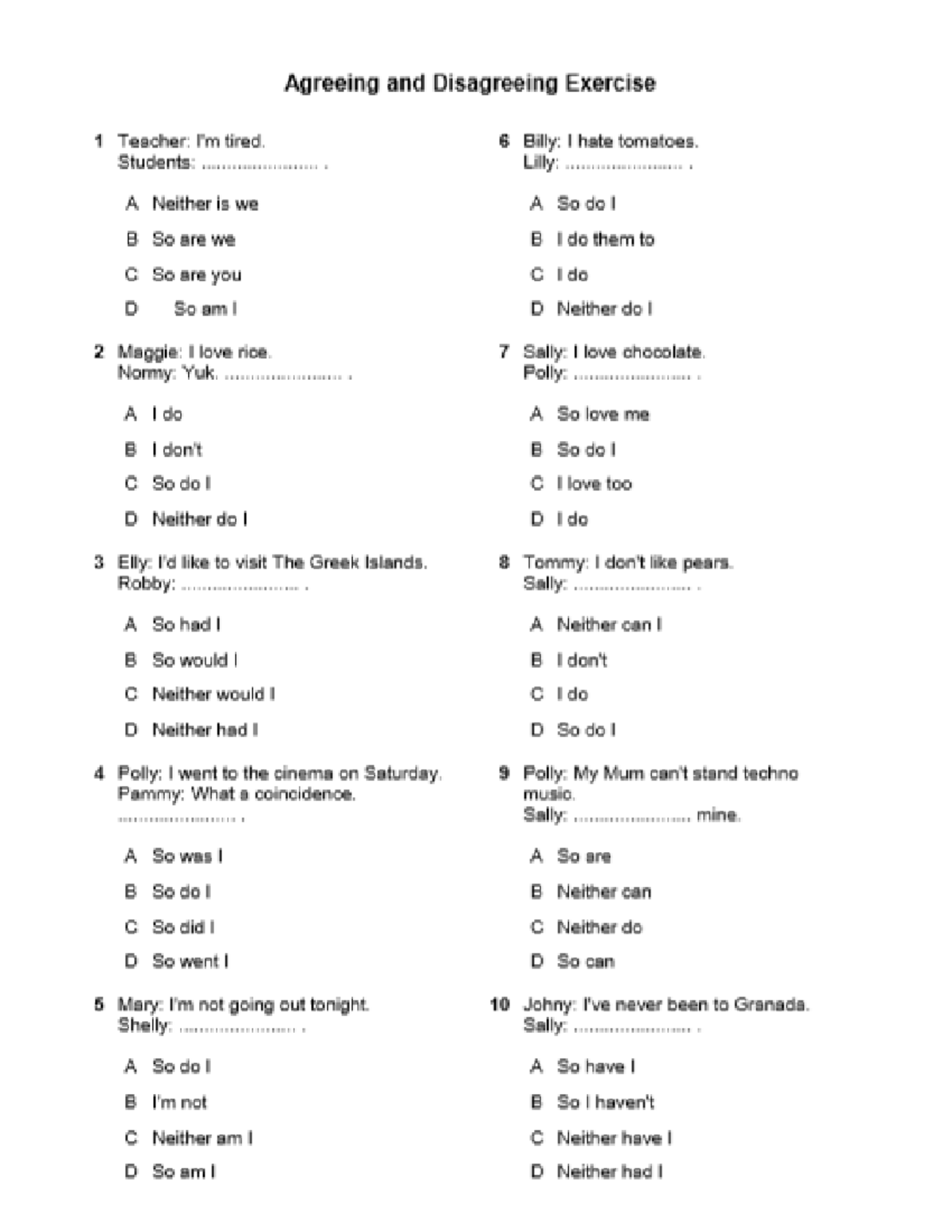 SO DO I - actividad para practicar gramatica de so I do - Ingles ...