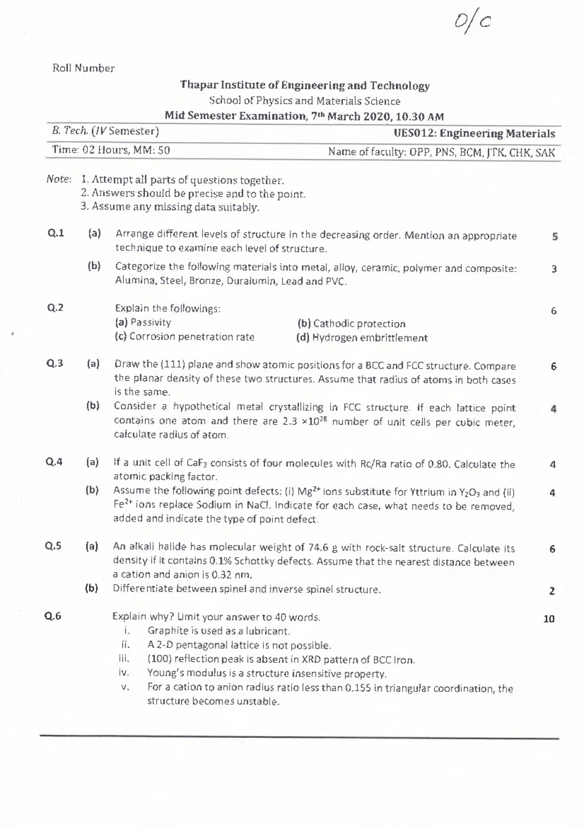 UES012 - Roll Number Thapar Institute of Engineering and Technology School of Physics and ...