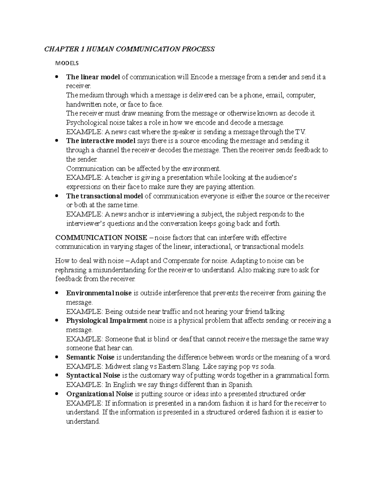 Chapter 1 Human Communication Process - CHAPTER 1 HUMAN COMMUNICATION ...
