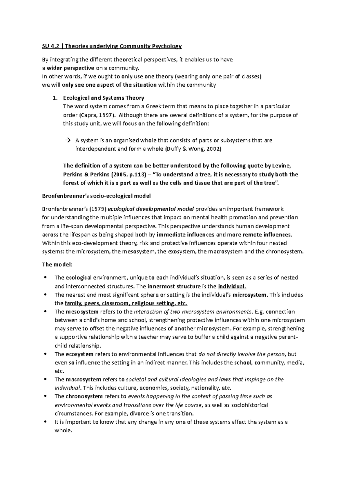 SU 4 - Study unit 4 notes - SU 4 | Theories underlying Community ...