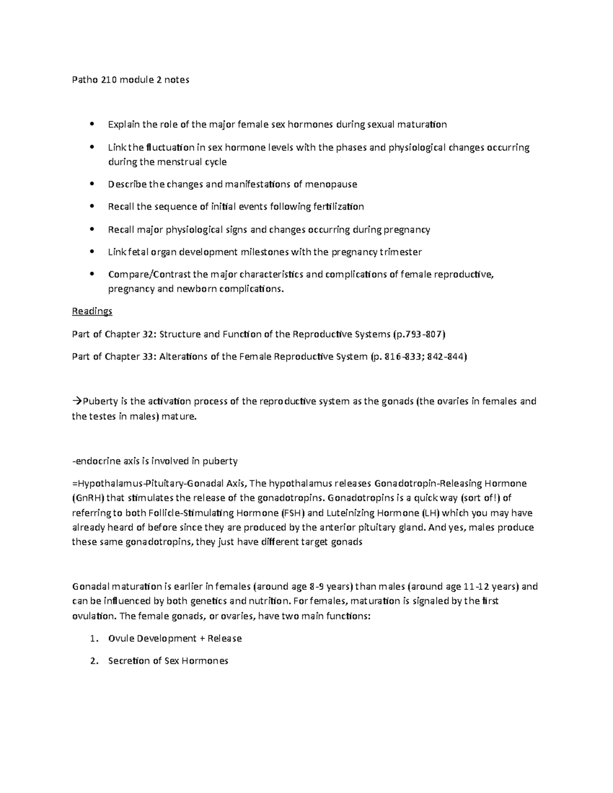 Patho 210 module 2 notes - NUR1 210 - McGill - Studocu
