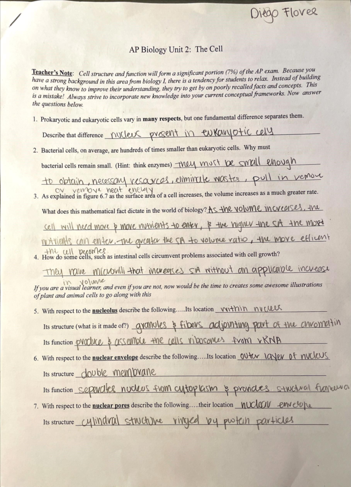 AP Biology Unit 2 The Cell - floveA AP Biology Unit 2: The Cell Teacher ...