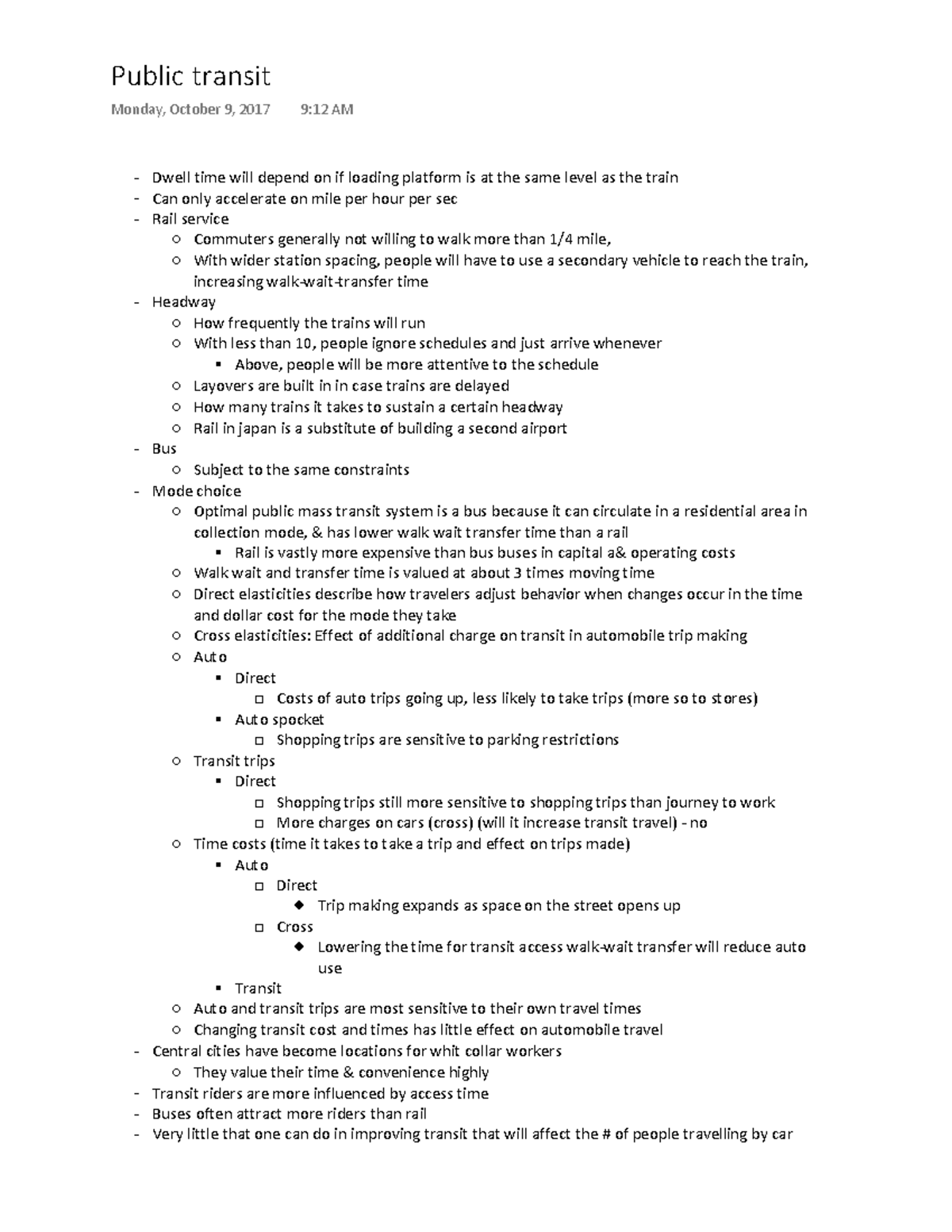 Public Transit - Studocu