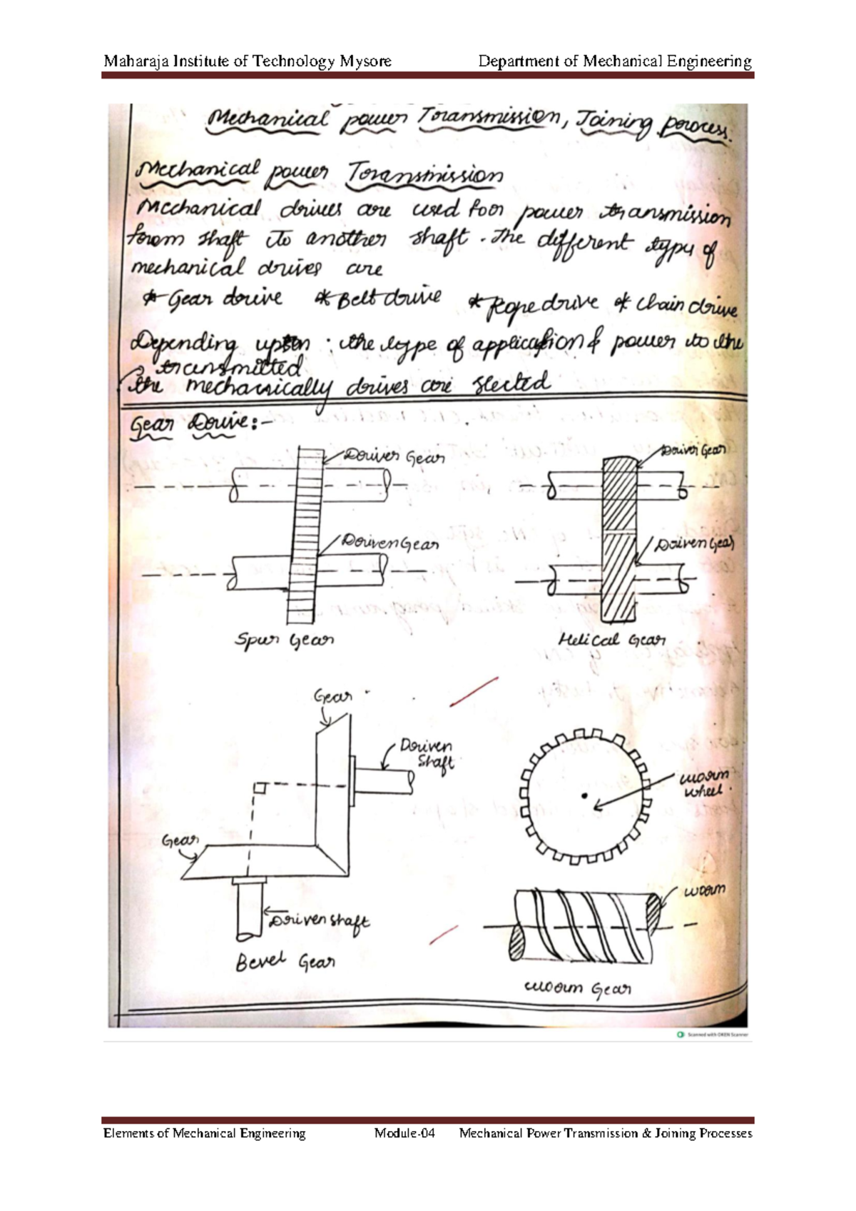 4 th module notes - Mechanical Engineering - Studocu