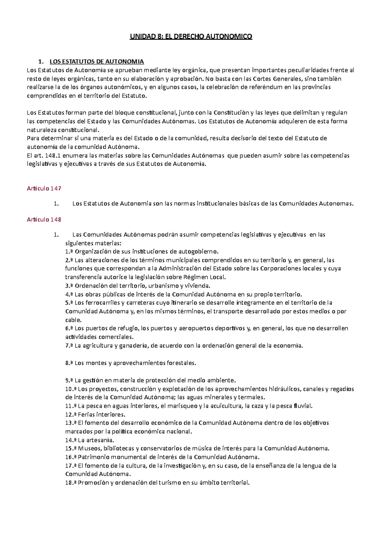 Unidad 8- EL Derecho Autonomico - UNIDAD 8: EL DERECHO AUTONOMICO 1 ...