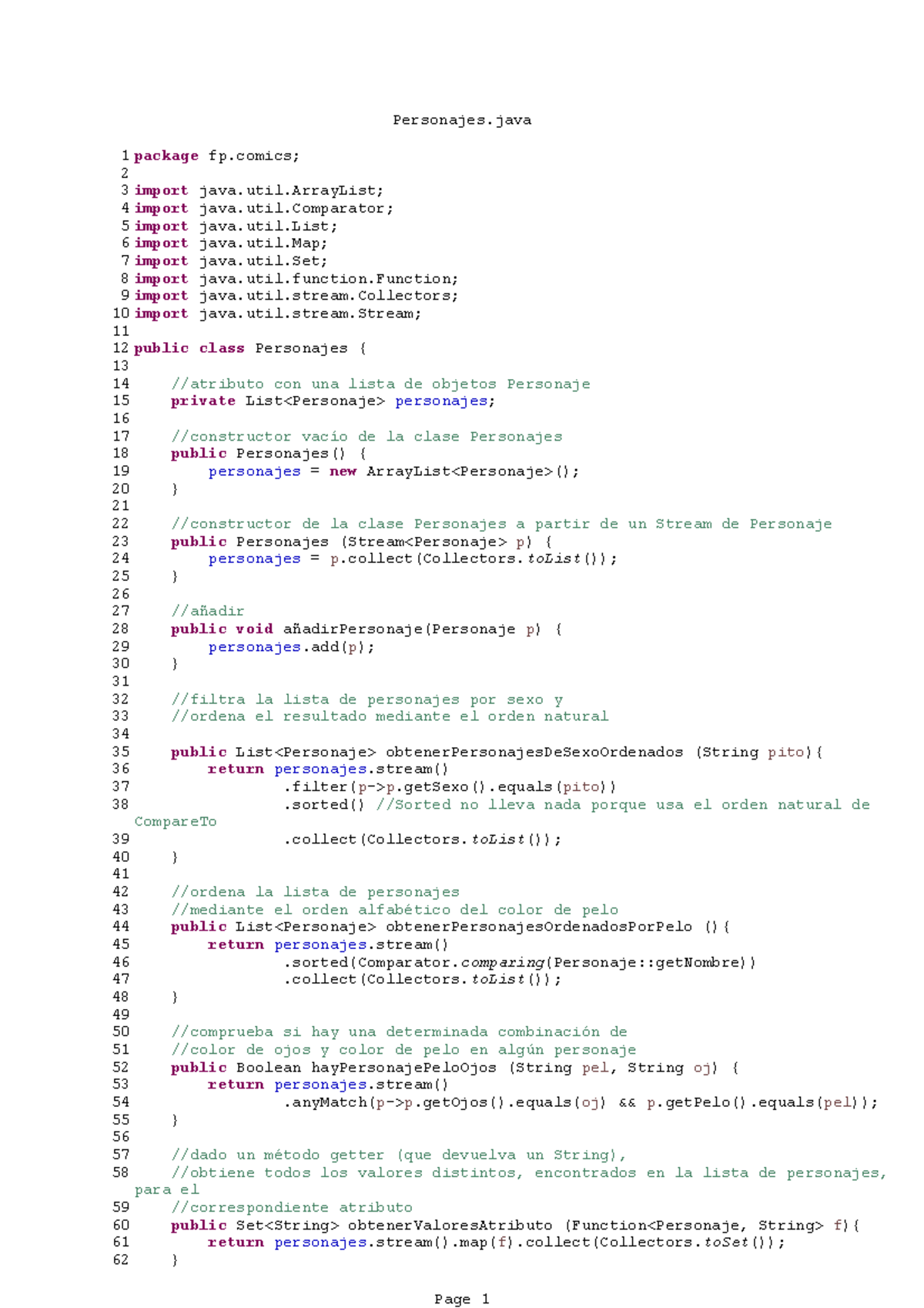 Proyecto Personajes Comic Resuelto - Personajes 1 package fp; 2 3 ...