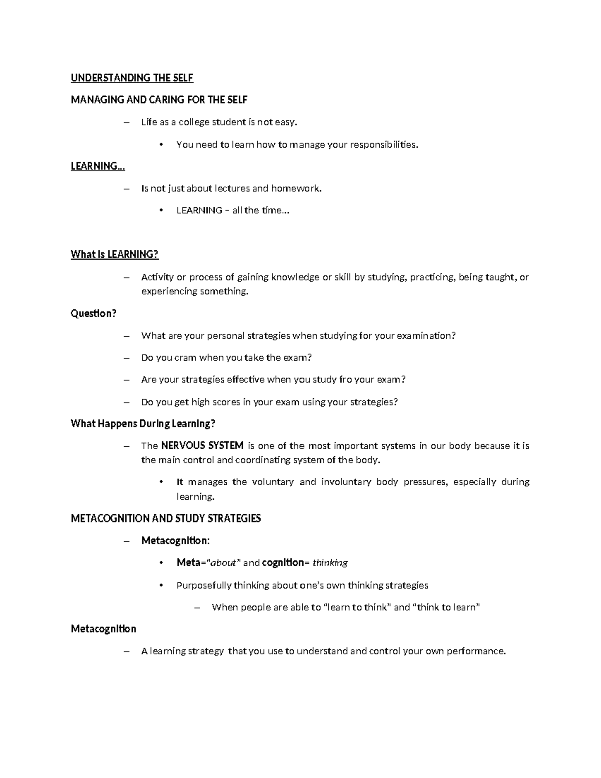 Chapter 13 - Self Care - UNDERSTANDING THE SELF MANAGING AND CARING FOR ...