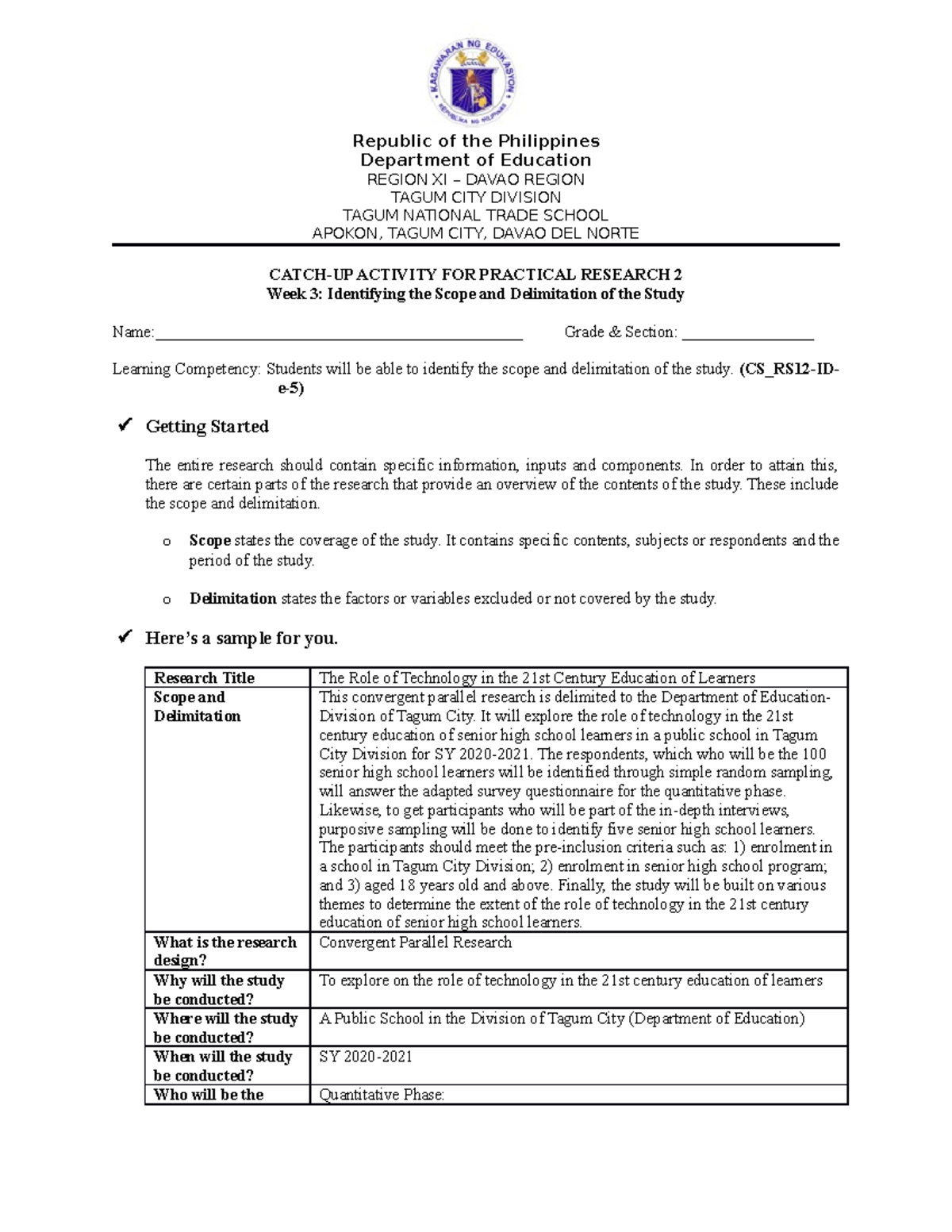 Learning- Activity- Sheets - Republic of the Philippines Department of ...