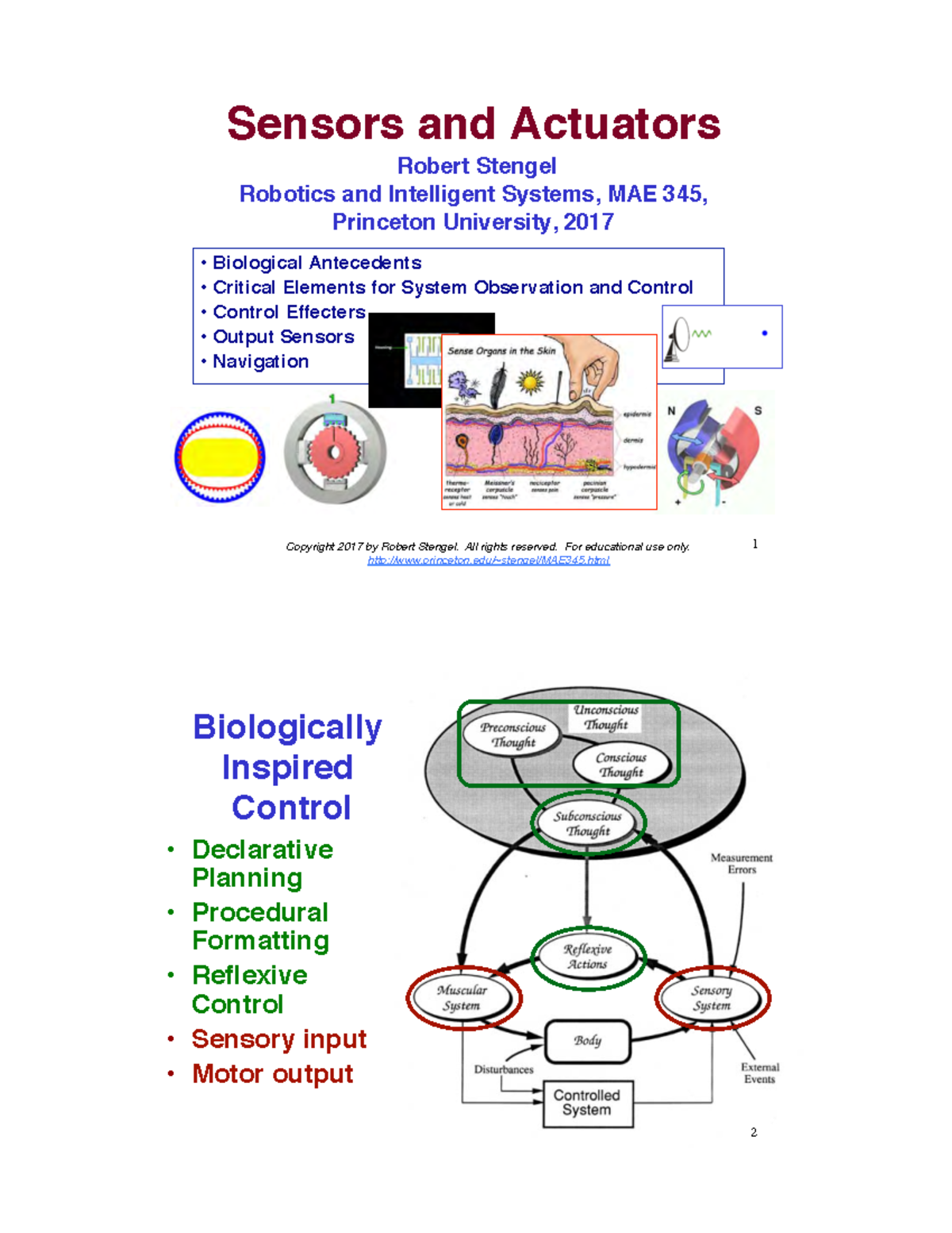 Sensors and Actuators - Sensors and Actuators! ####### Robert Stengel ...