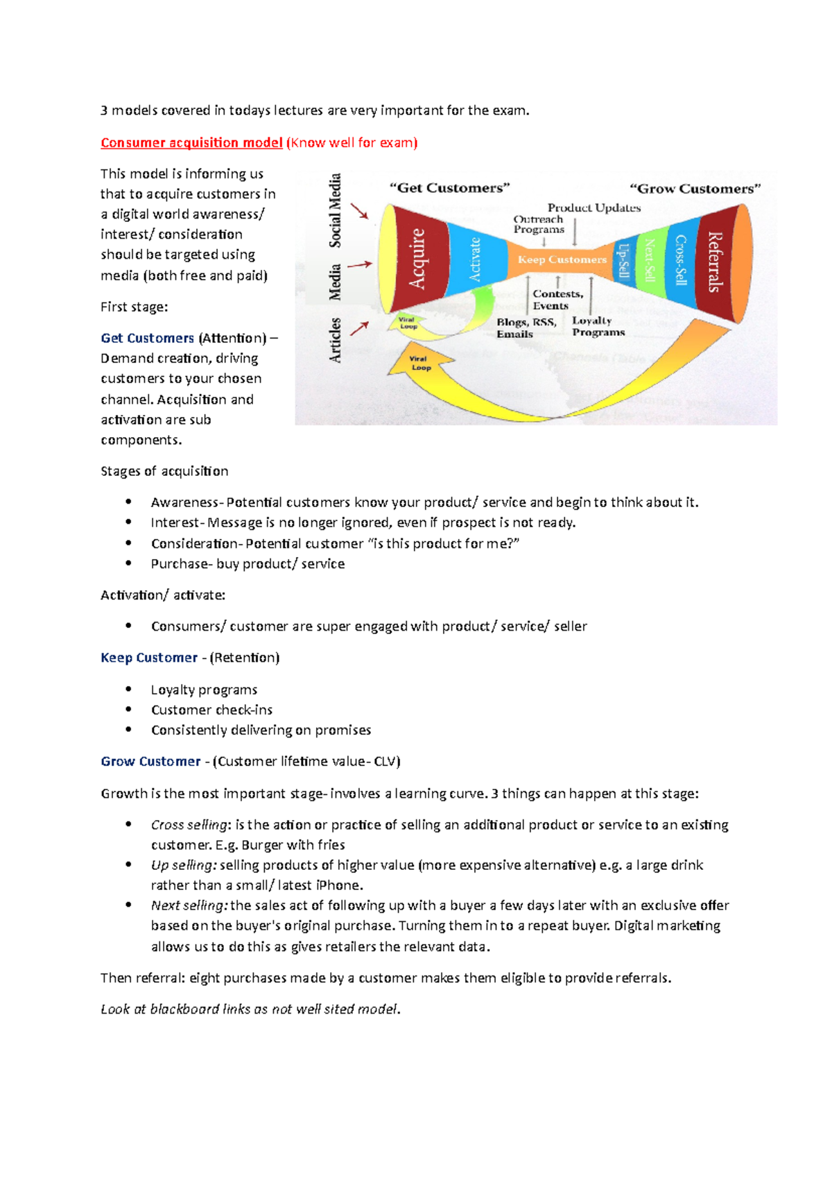 Lecture 3 - 3 models covered in todays lectures are very important for ...