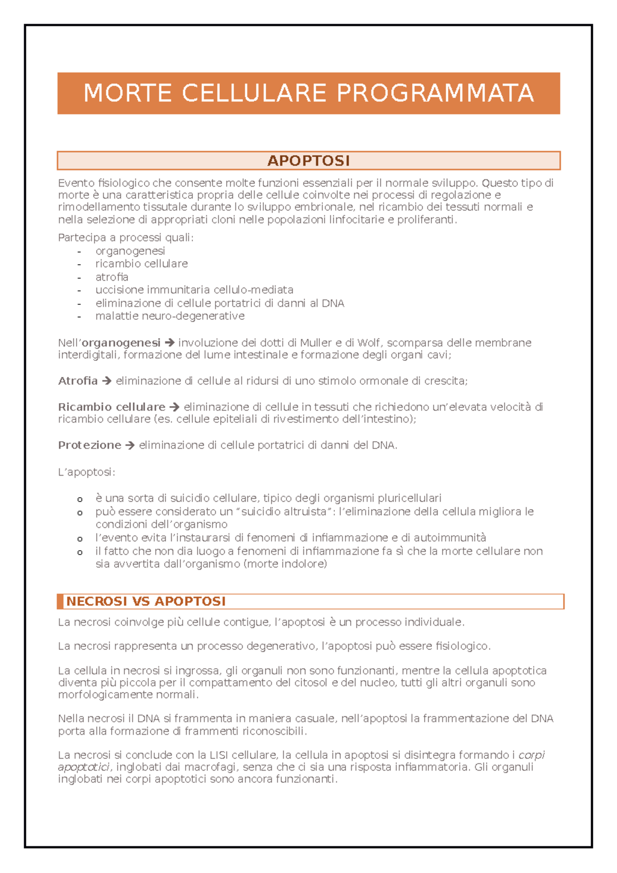 Morte Cellulare Programmata e controllo genico sviluppo embrionale - MORTE CELLULARE PROGRAMMATA ...