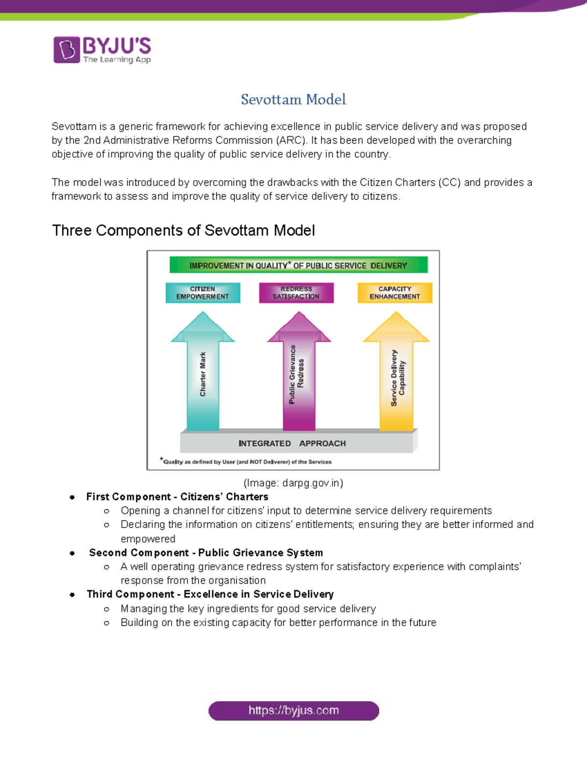 Sevottam-Model - A brief description of sevotam model- citizen charter ...