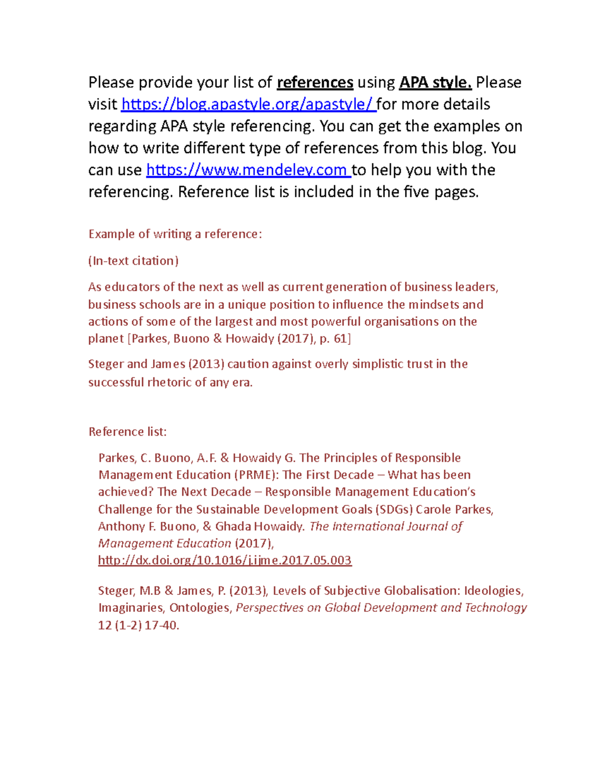 Referencing using APA style - Please provide your list of references ...