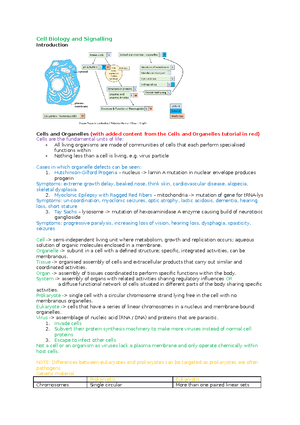 Cell Structure and Organelle Tutorial - Cell Biology & Signalling Block ...