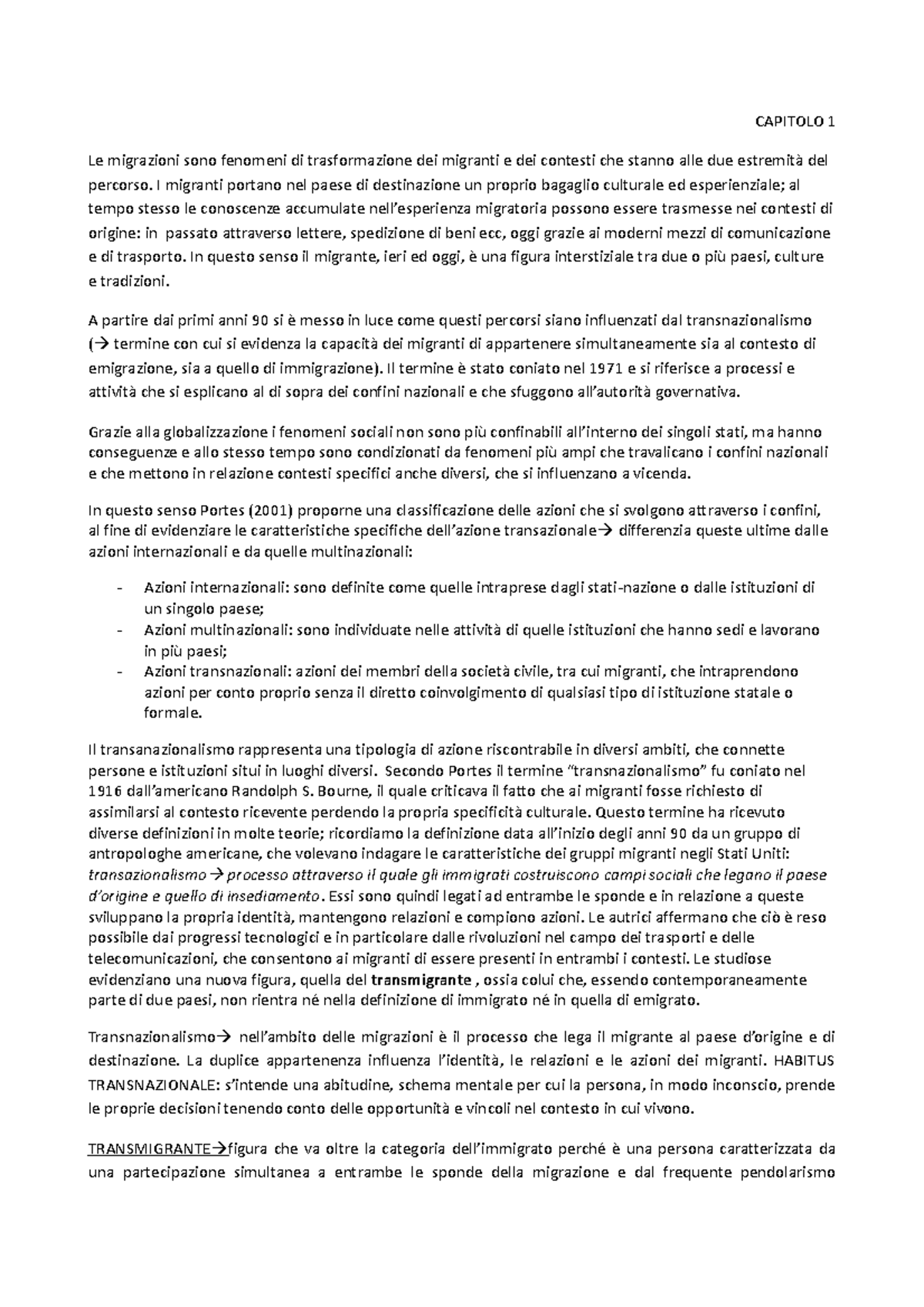 Cosviluppo e integrazione riass - CAPITOLO 1 Le migrazioni sono ...