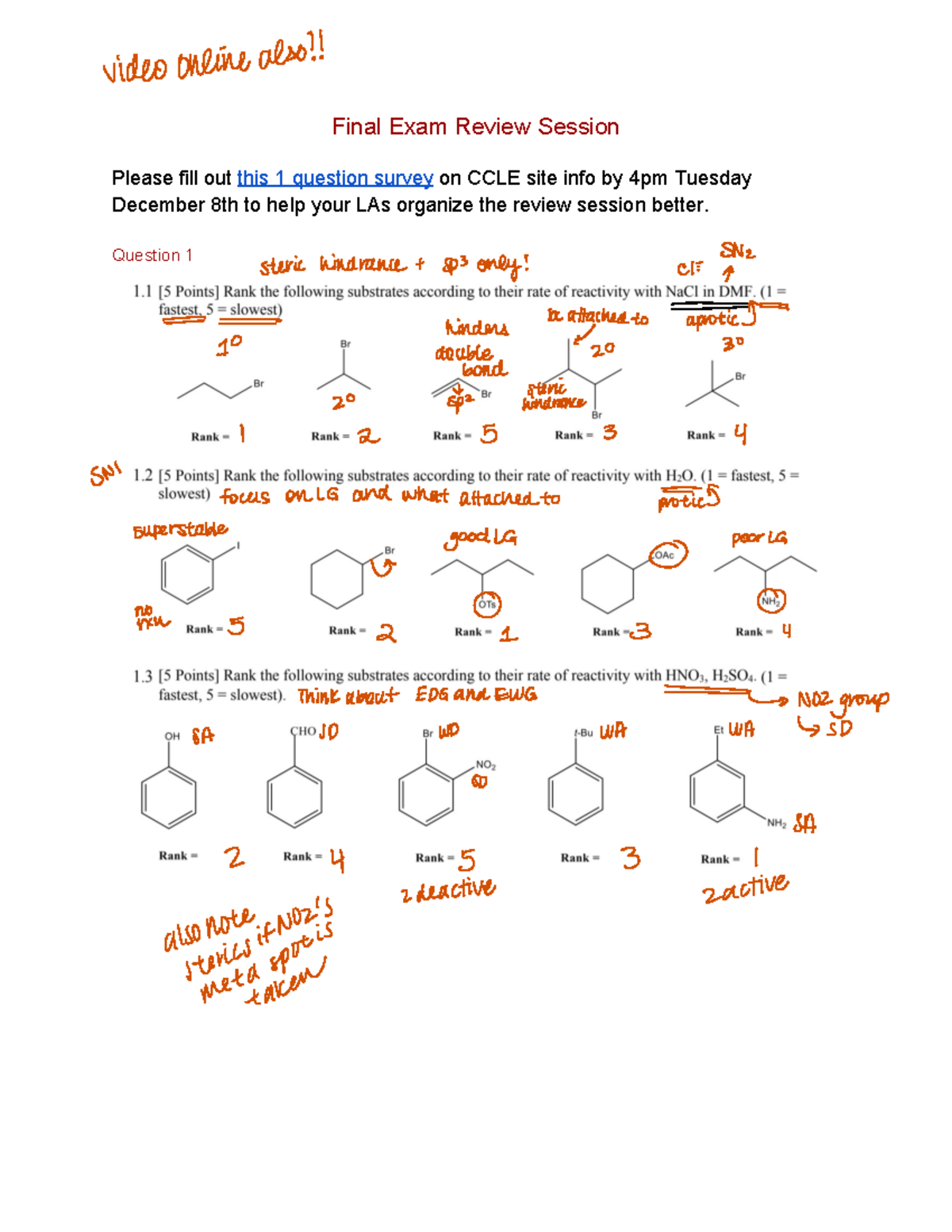 Final Exam Review Session-2 chem - Final Exam Review Session Please ...