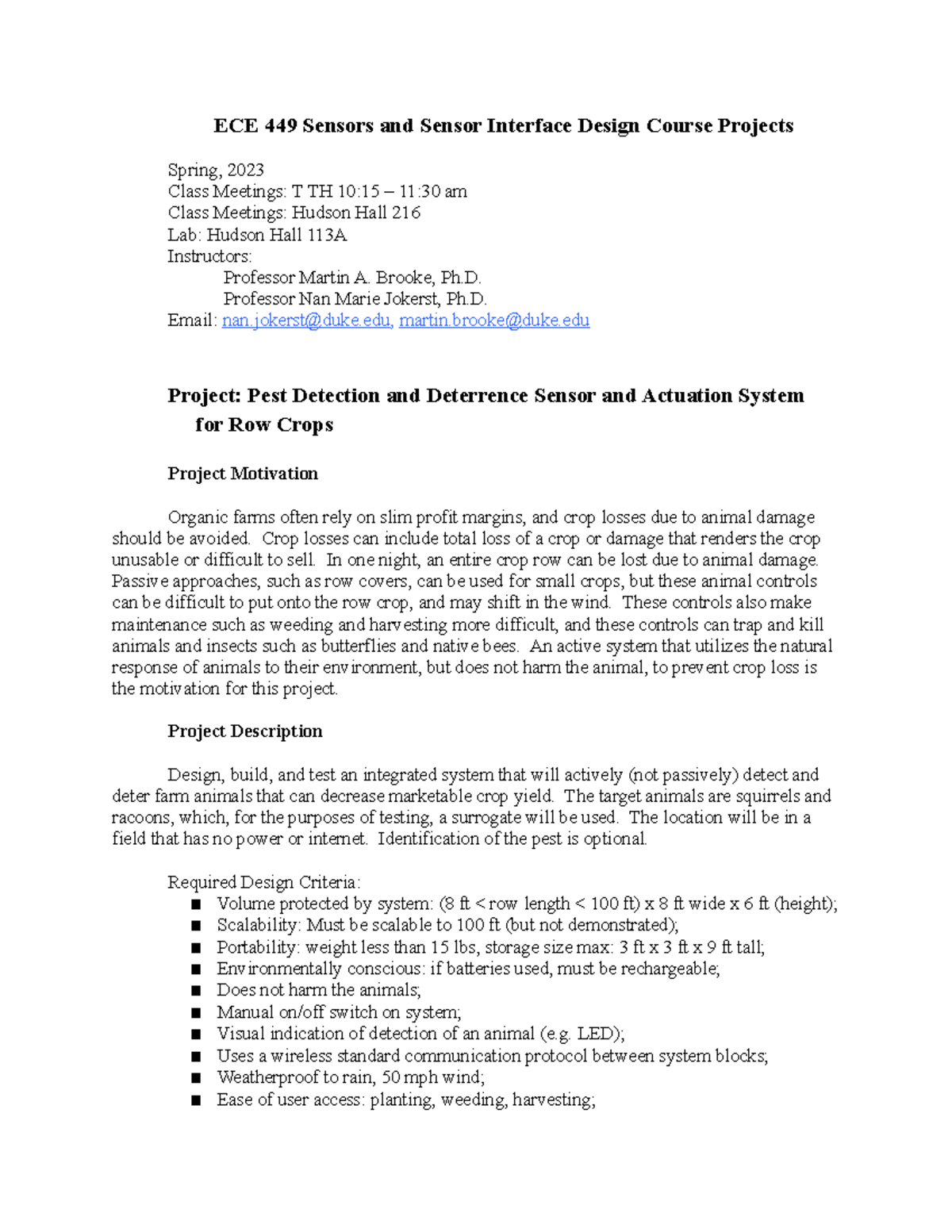 ECE 449 Row Crop Pest Control Sensor and Actuation System - ECE 449 ...