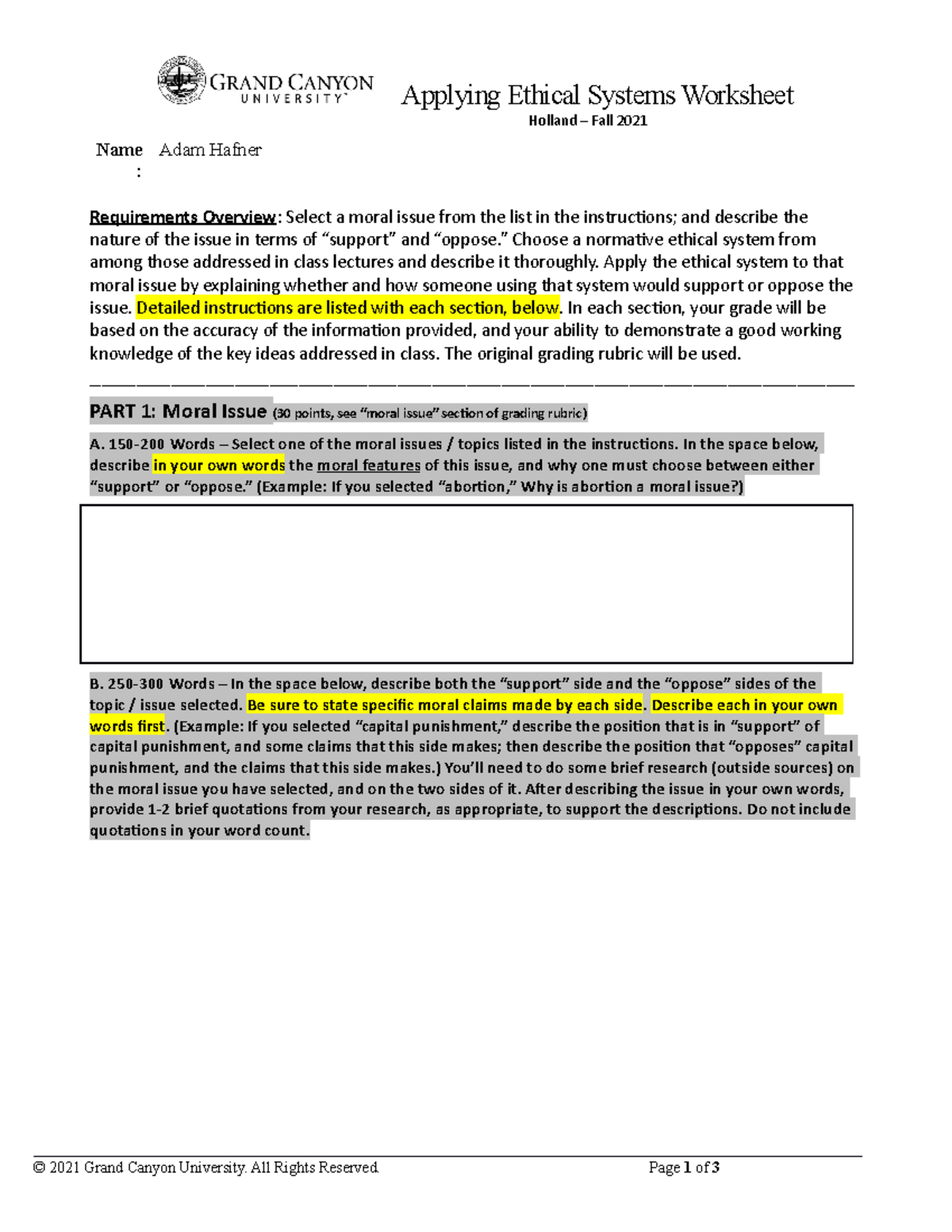 Applying Ethical Systems Holland FA21 - Applying Ethical Systems ...