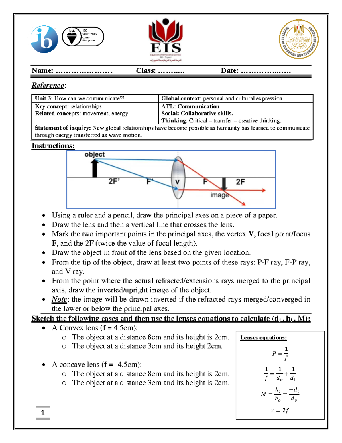 Lenses formula - good sheet - Mathematics of finance - Studocu