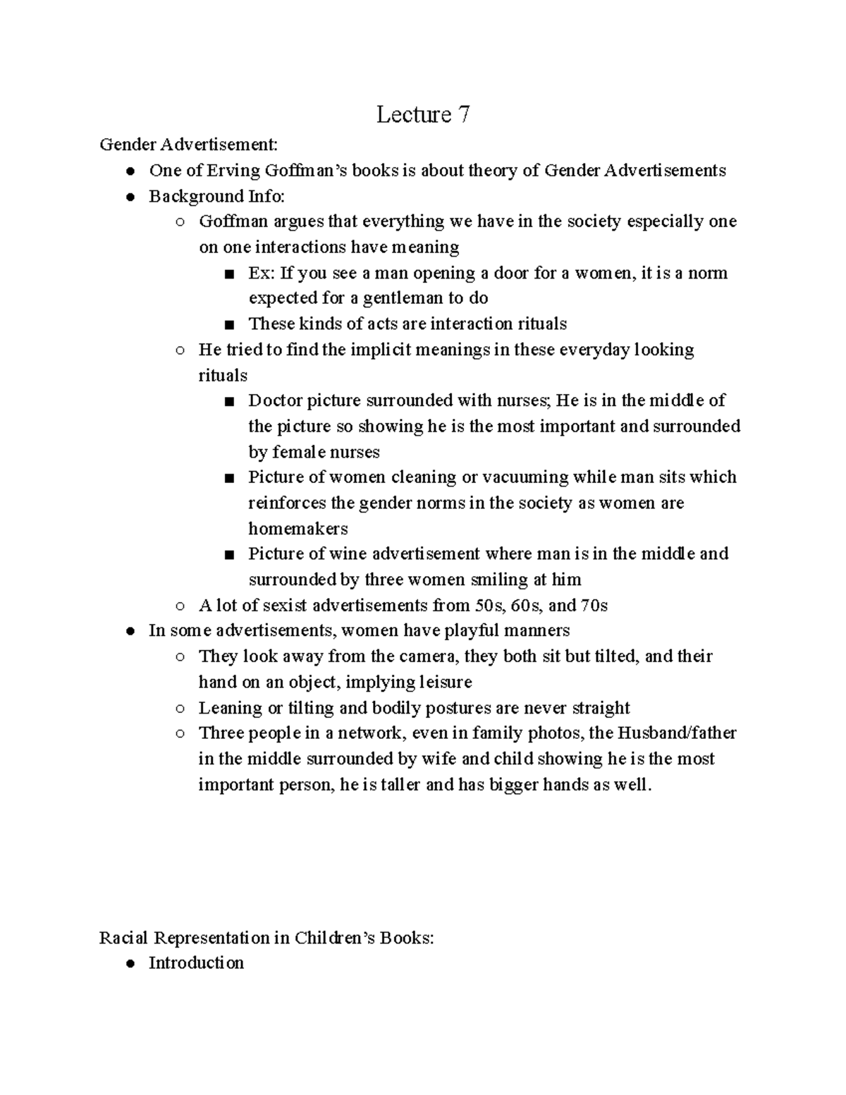Lecture 7 - Professor Budak - Lecture 7 Gender Advertisement: One of ...