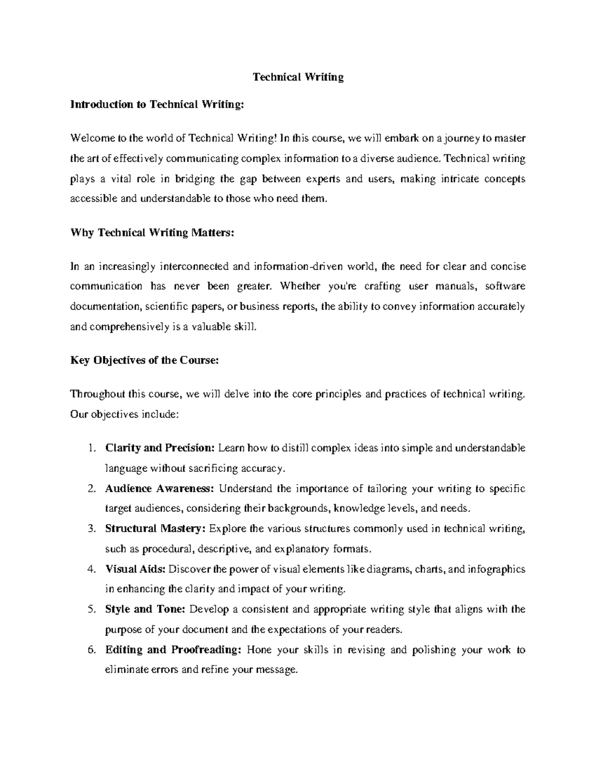 Technical Writing Lesson 1 - Technical Writing Introduction to ...